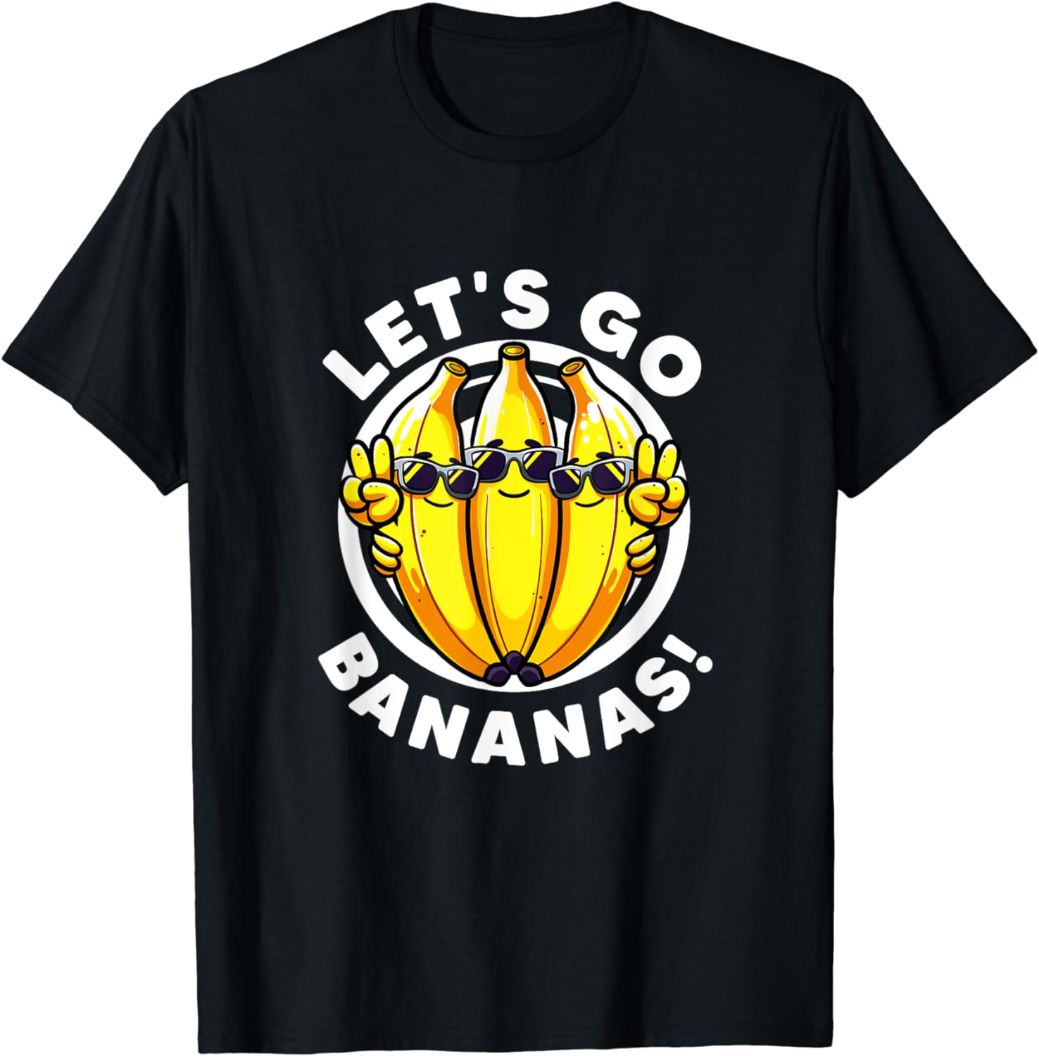Lets Go Bananas Cute Yellow Banana Lover Fruit Funny Bananas T-Shirt ...